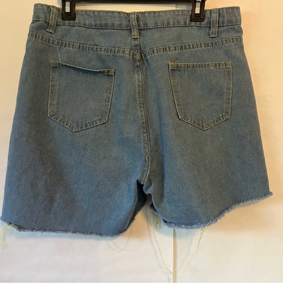 Shorts | Jean Shorts With Lime Green Shredded Cut Outs | Poshmark